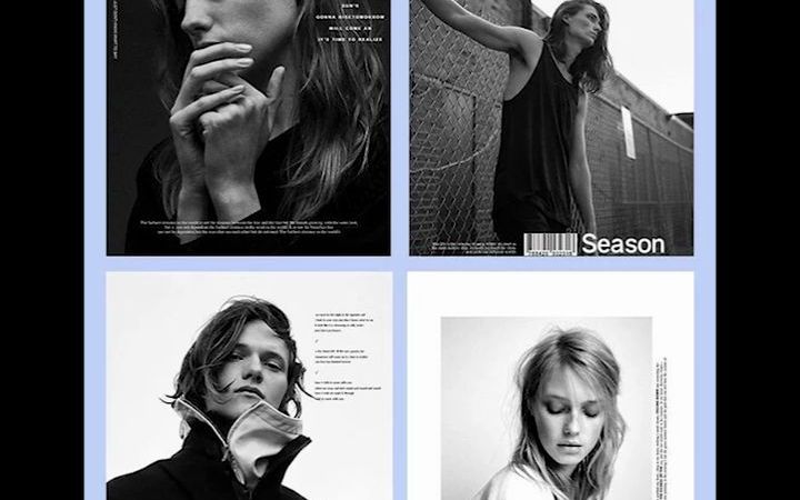 ins欧美风人像摄影写真画册杂志风海报PSD英文字体排版模板