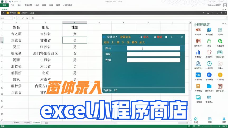 Excel想要一个表单窗体录入?给你的excel扩展一个小程序商店