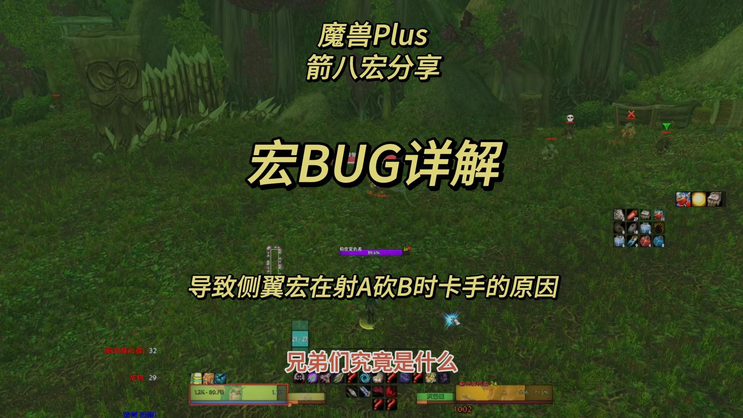 魔兽Plus宏分享,猎人侧翼宏射A砍B卡手原因详解_网络游戏热门视频
