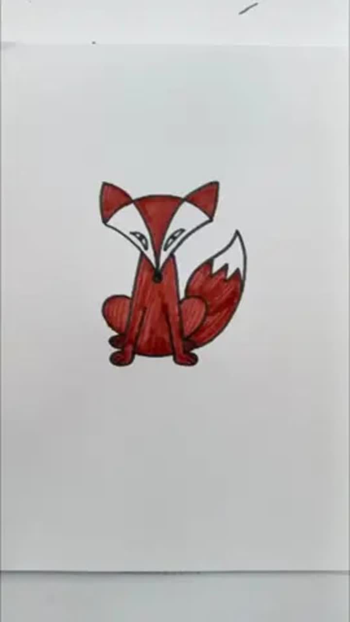 这样画狐狸,简单又好看,非常好画,不信你试试