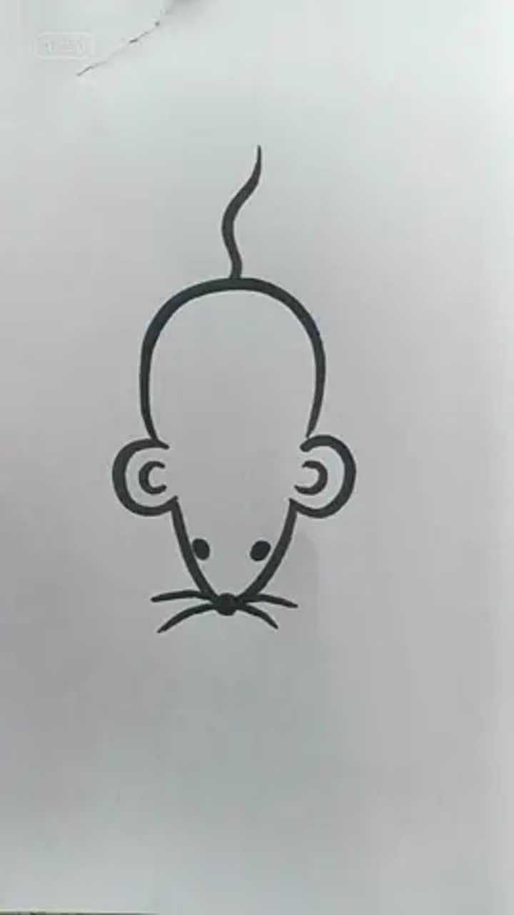 超级简单的小老鼠画法简笔画 画画 一起学画画 儿童简笔画 小老鼠简笔画