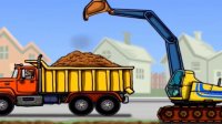 最新3D工程车 大卡车 挖掘机模拟驾驶工作视频