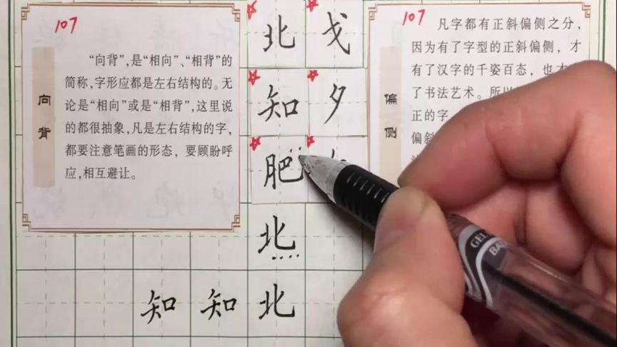 硬笔书法教程:向背、偏侧汉字结构讲解,掌握结构练字才能更轻松