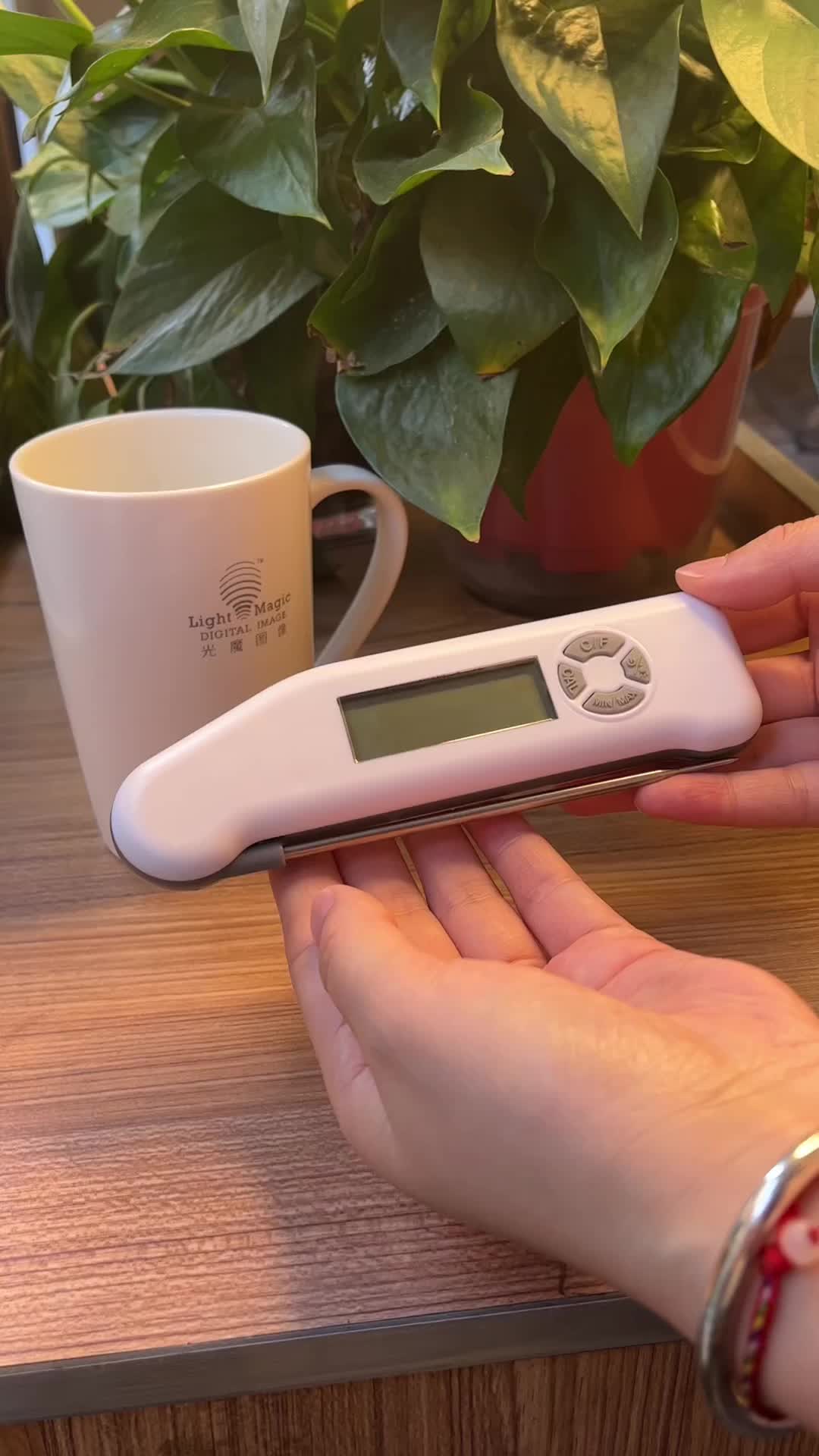 面包房烘焙温度计电子折叠探针烧烤测温计IP68厨房食品肉类温度计