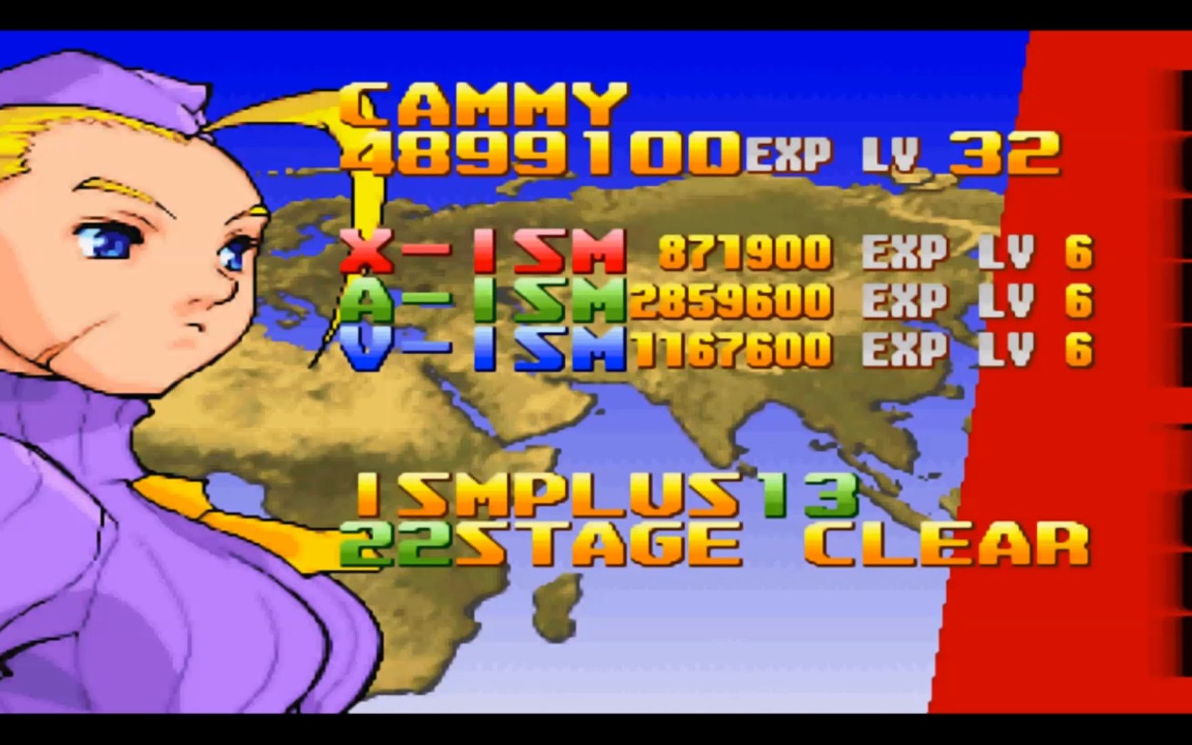 少年街霸3 Cammy 世界巡回模式 TAS 无伤通关 by Fer