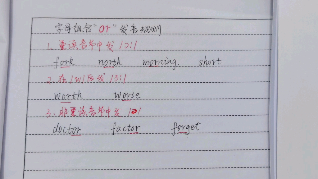 字母组合“or”发音规律,一分钟搞定!