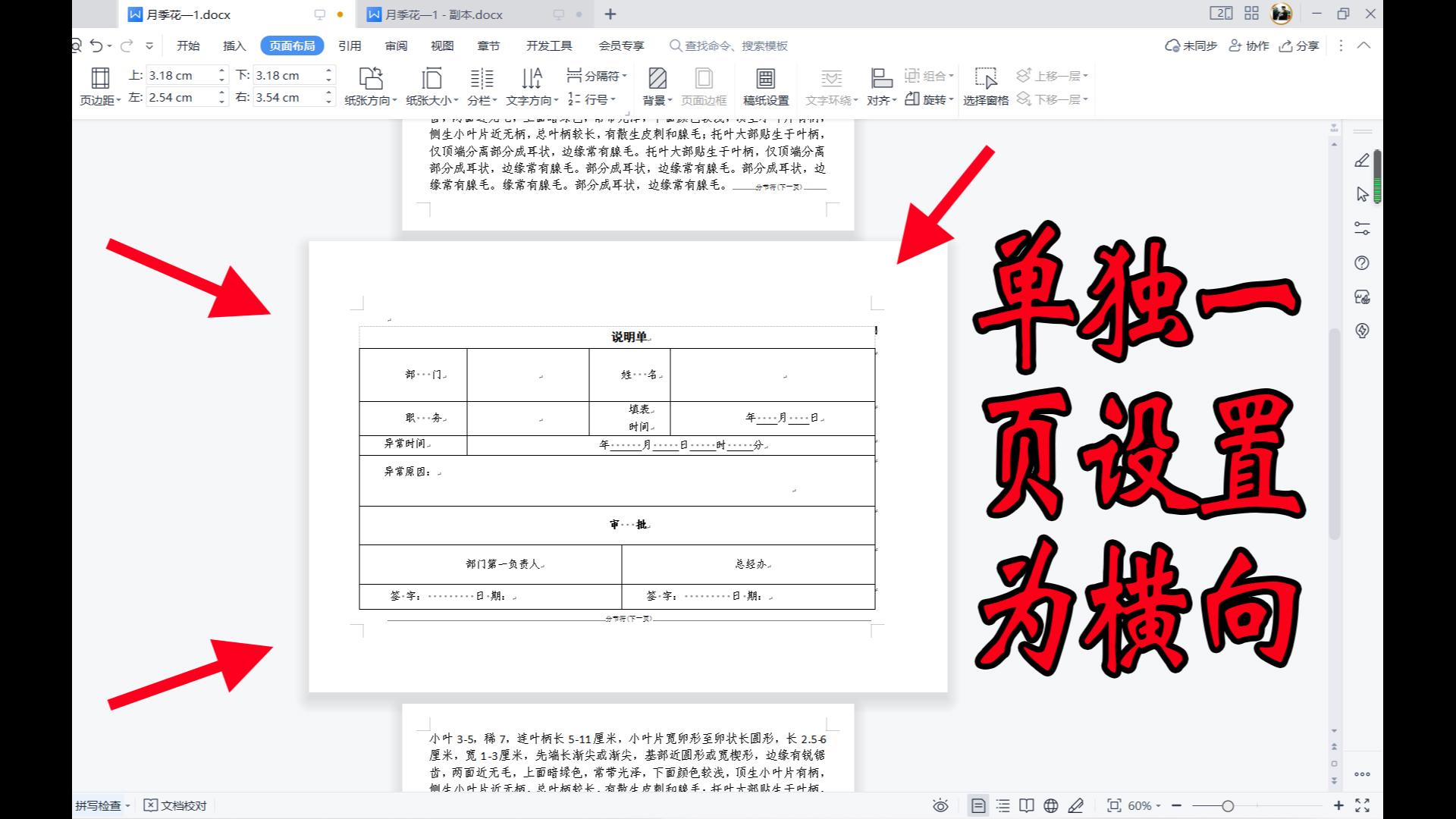 WPS文档怎样设置单独一页为横向?方法简单,几秒就能完成操作