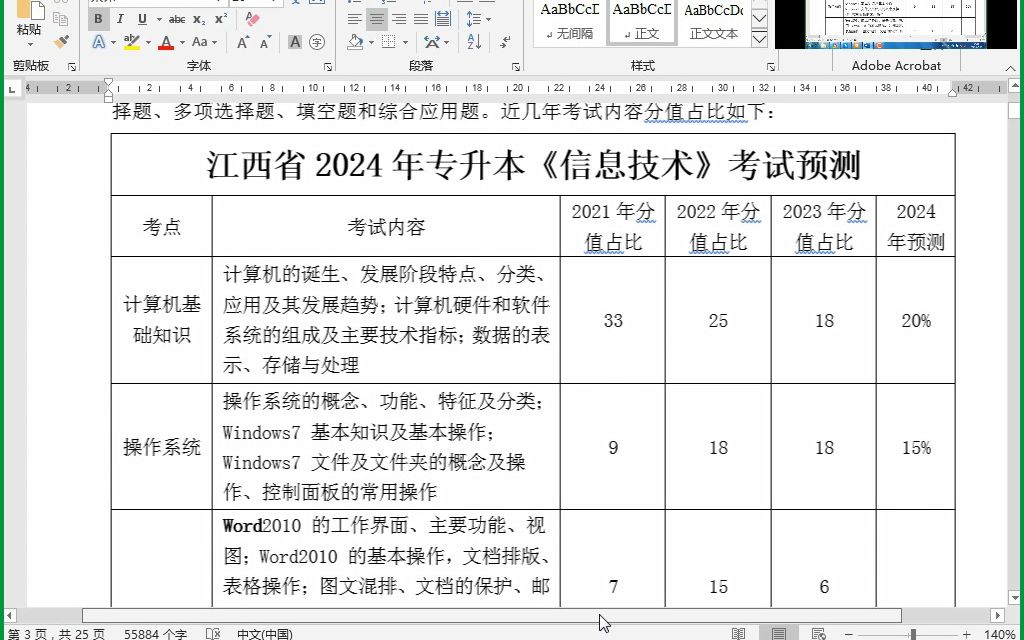 江西省2024年专升本信息技术-计算机基础