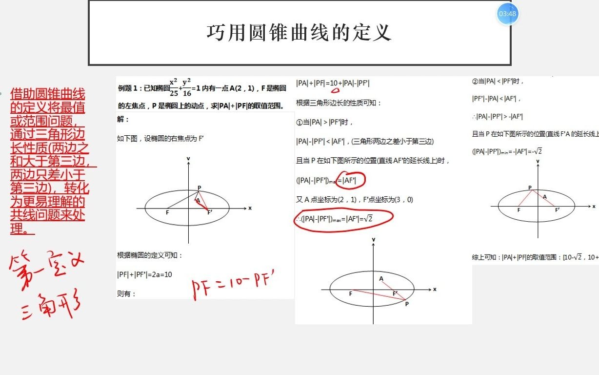 圆锥曲线最值和取值范围的六大模型