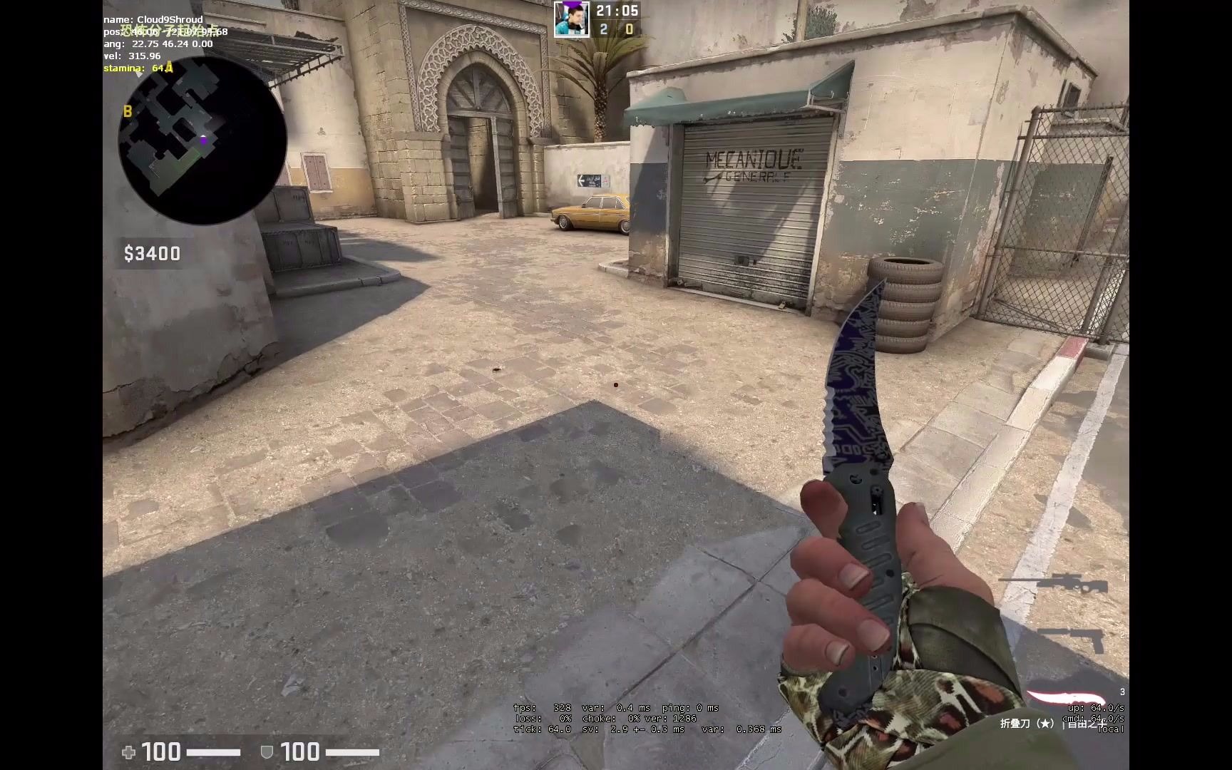 CSGO如何在人机图中练习连跳