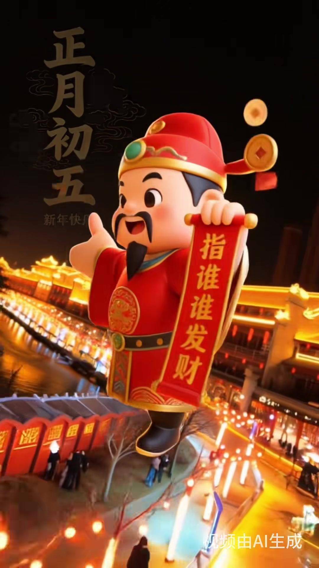 大年初五迎财神年年富足事事顺丨来渭南老街接财气!(制作董智勇)#...