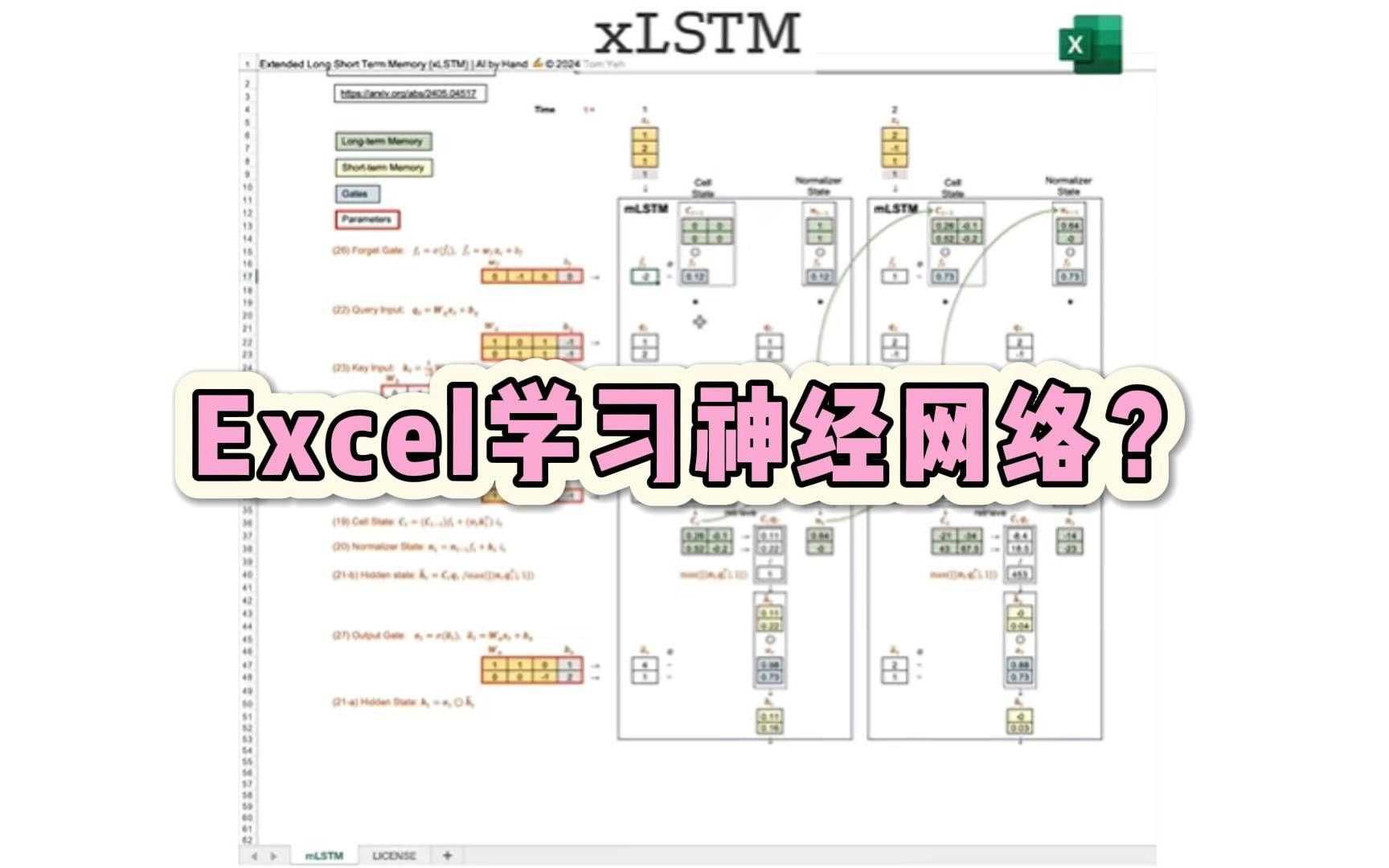 起猛了!看到Excel手搓Transformer了!