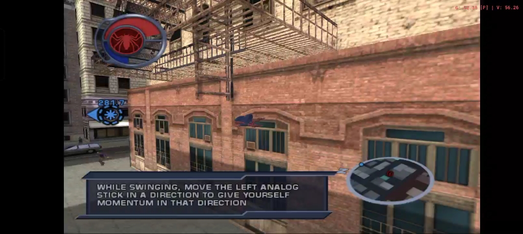ps2经典游戏蜘蛛侠2美版60帧金手指测试运行