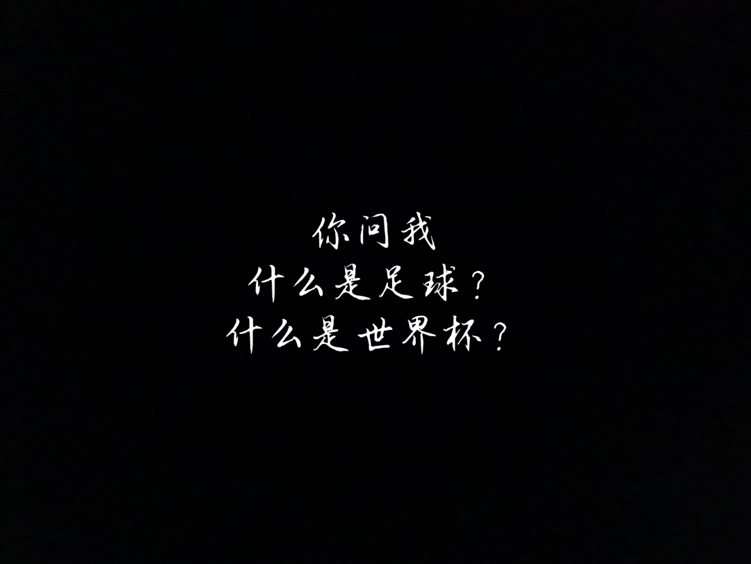 你问我什么是世界杯?什么是足球?!