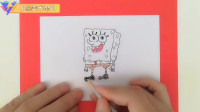 美术小课堂，简笔画一个海绵宝宝，简单可爱，一起来画哦