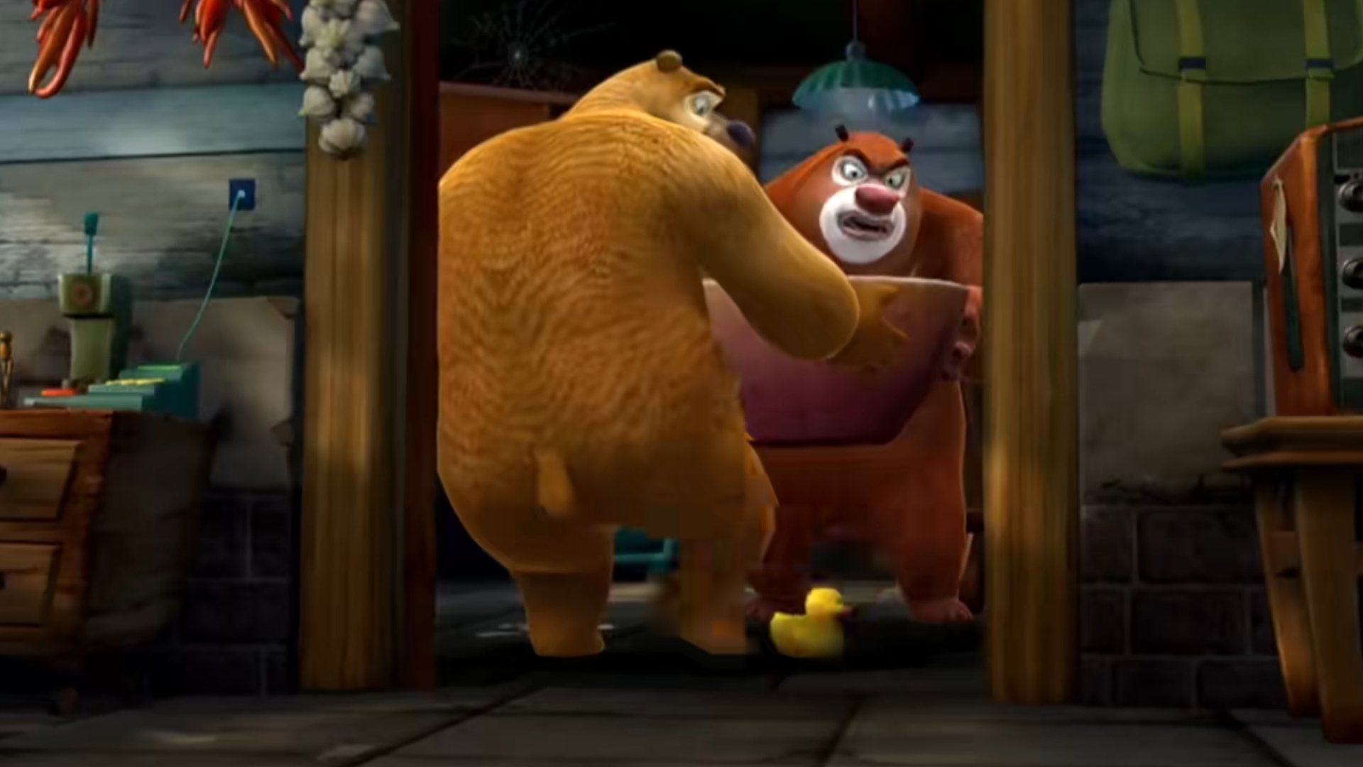 ...卖钱来购买砍树装备,熊大熊二决定把澡盆偷走【熊出没之丛林总动员】