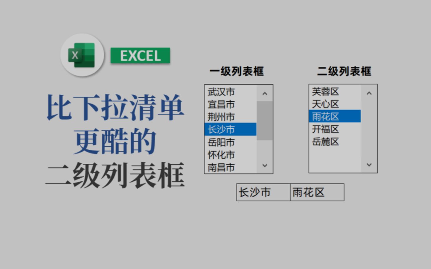 Excel控件制作二级下拉列表,趣味新潮用法,赶紧收藏!