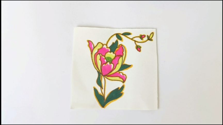 简笔画古风牡丹花,简单的花草。很适合零基础朋友。可以做插图哦