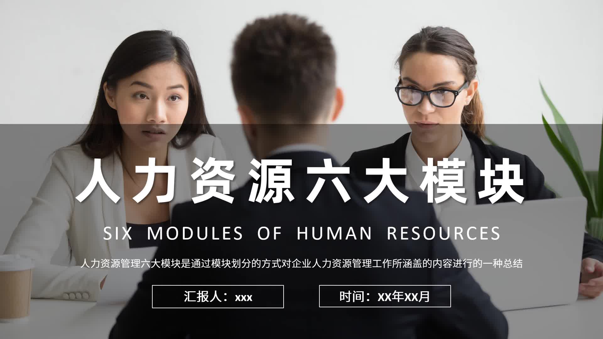 人力资源六大模块公司企业内部培训PPT课件