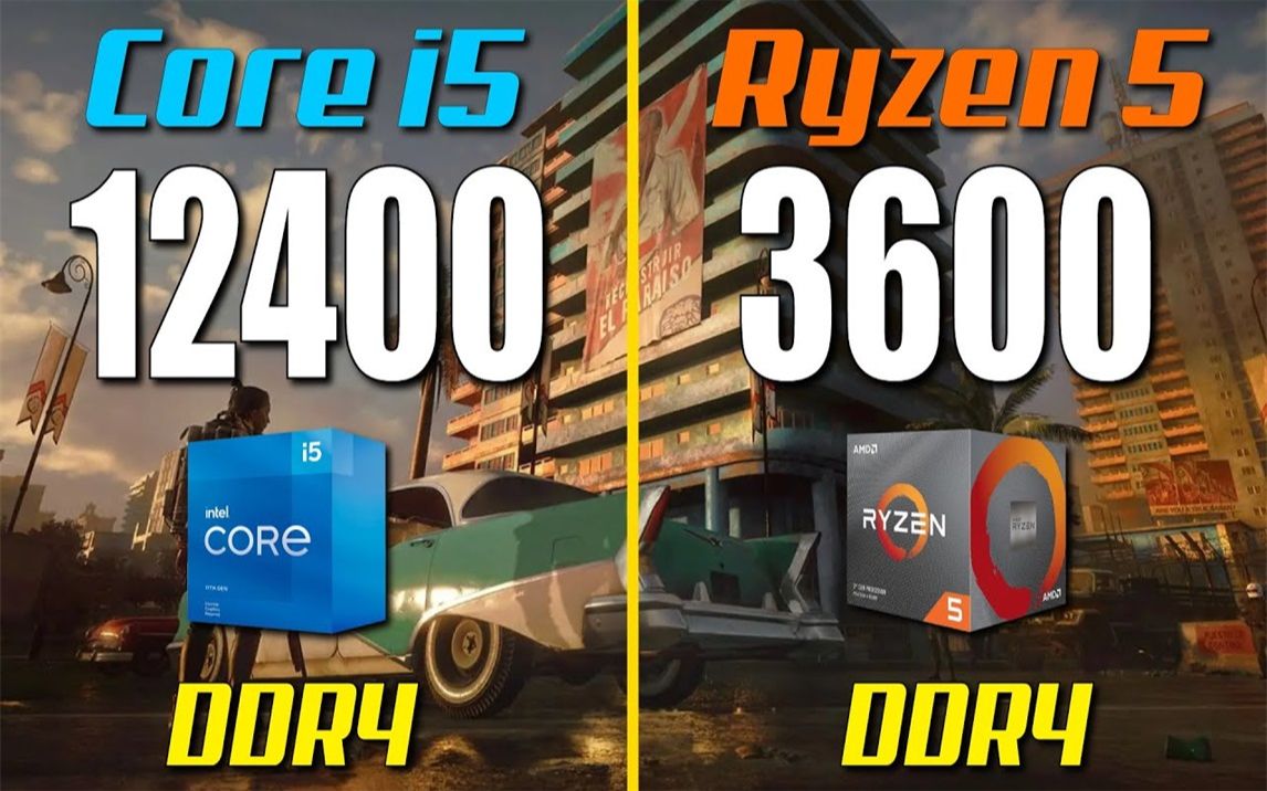 5-12400F vs R5 3600 CPU对比(1080P分辨率测试,显卡为RTX 3090) ...