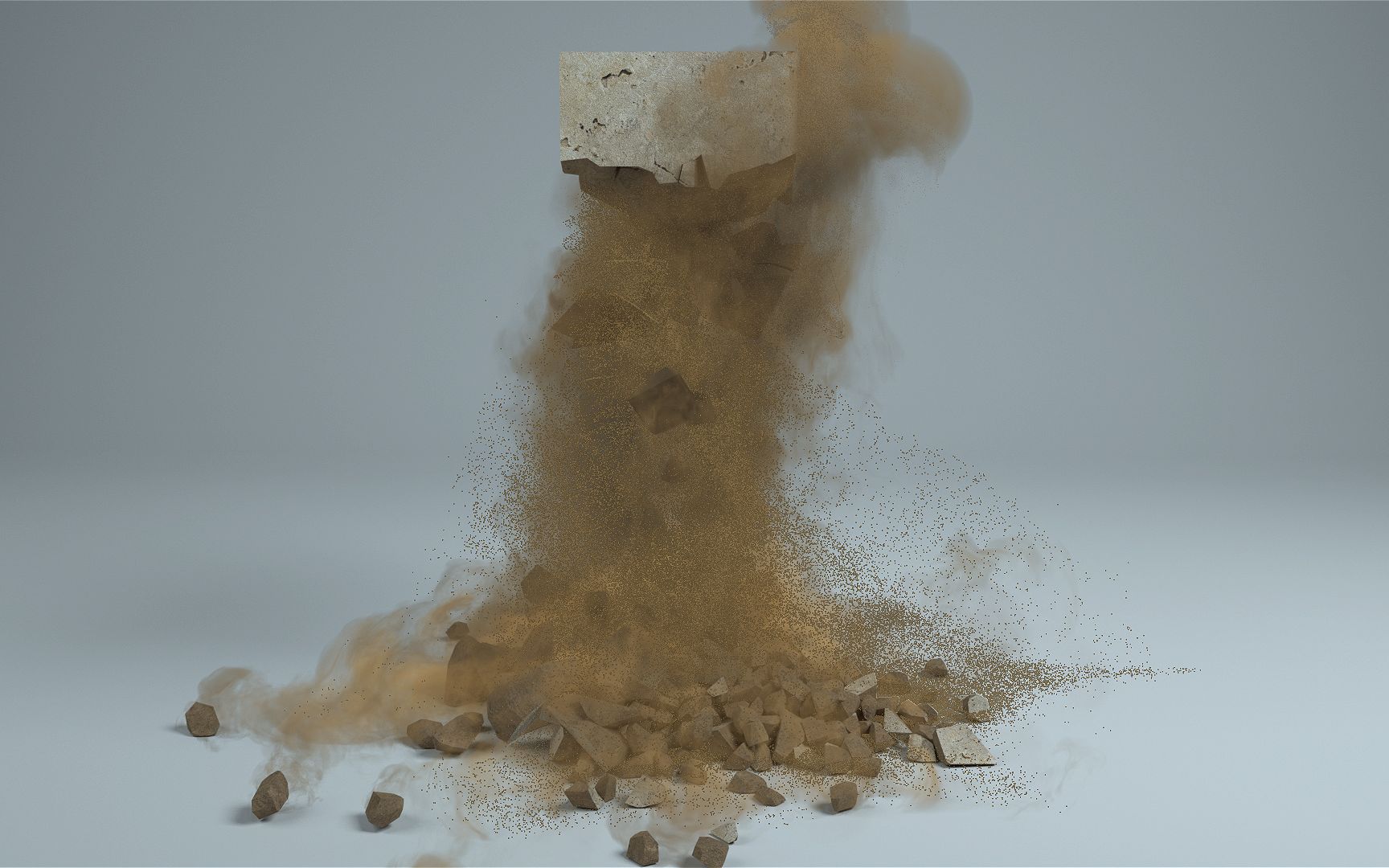 【C4D教程】C4D制作石块破碎 C4D教程 TFD +C4D+OC制作石块破碎