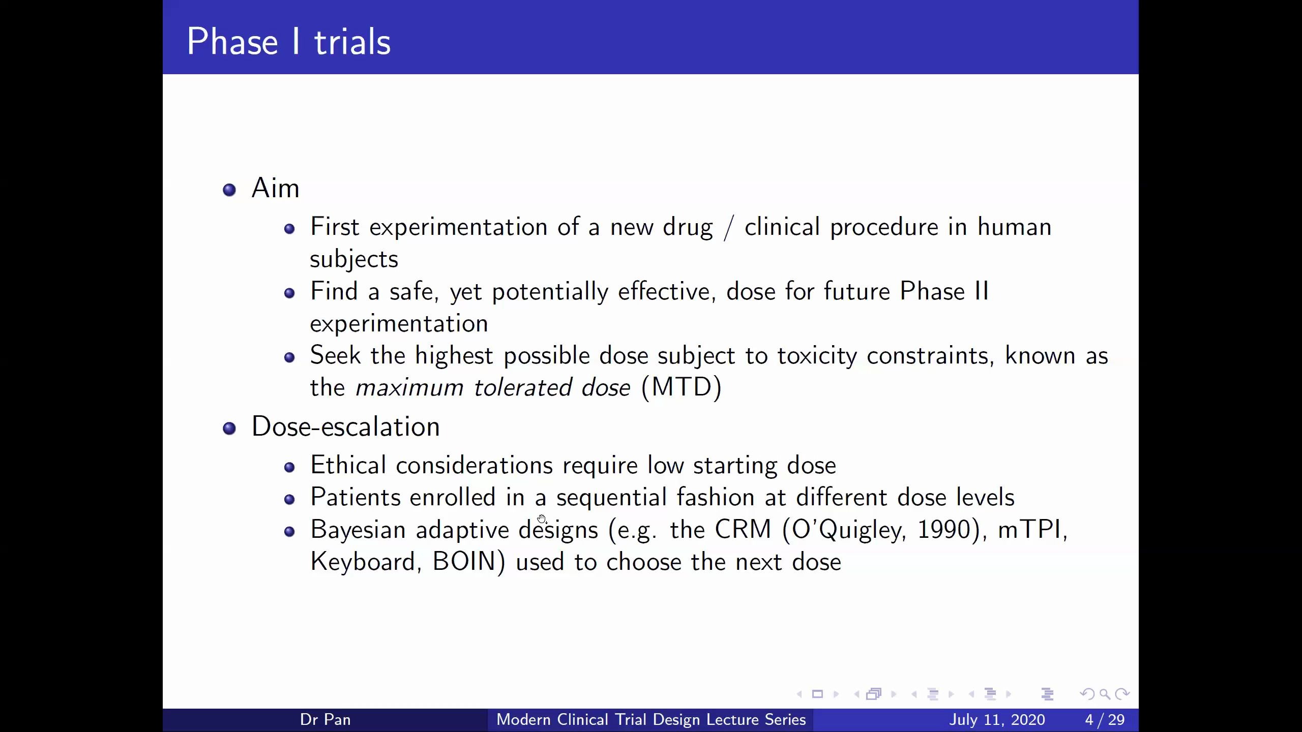 现代临床肿瘤试验设计方法 -- 第10讲 药物组合设计(第1节概述)
