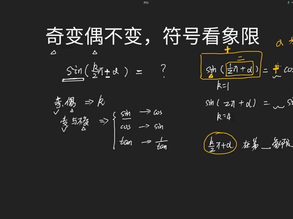 奇变偶不变符号看象限