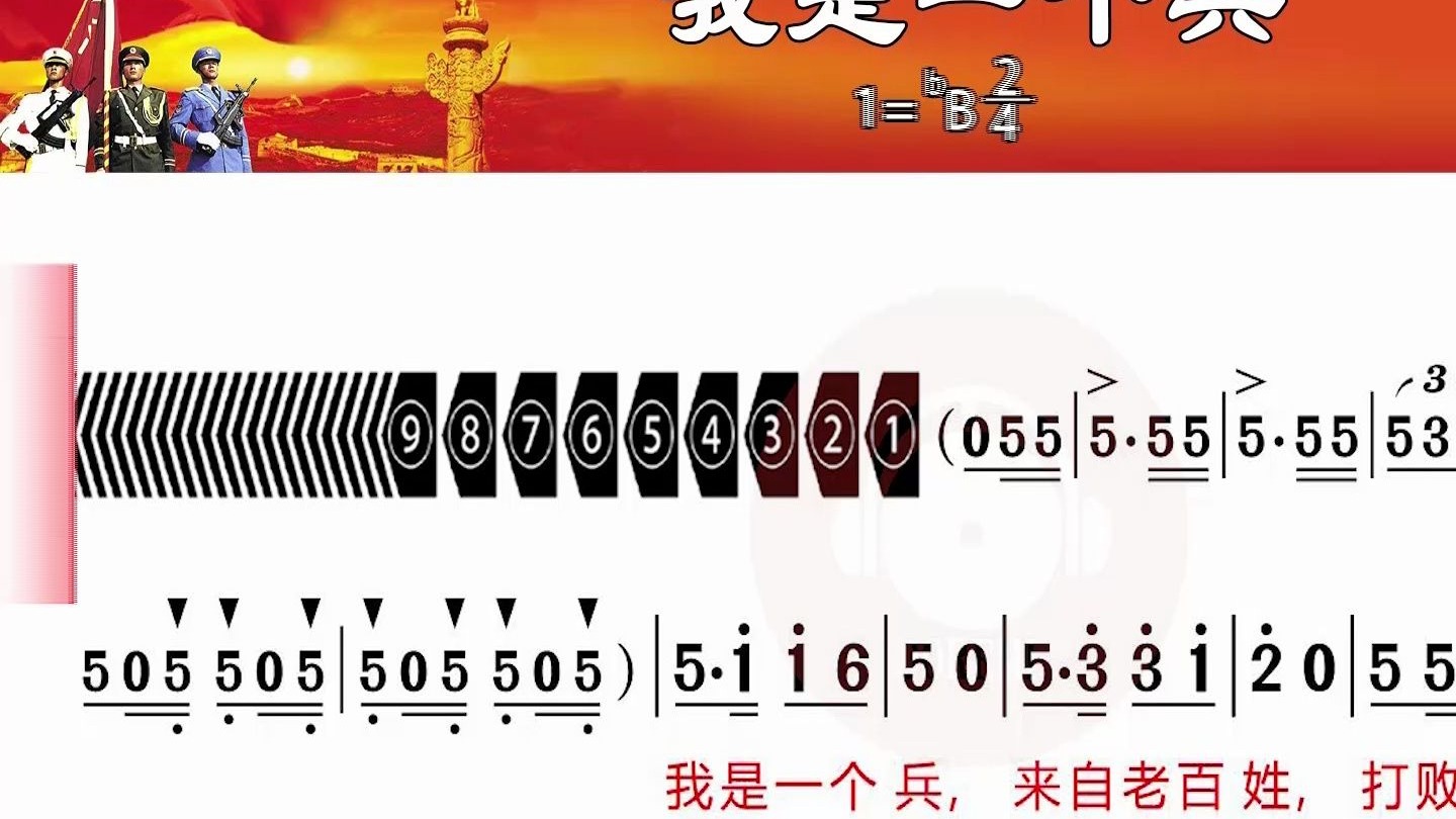 《我是一个兵》祝友演唱版bB调和bE调记谱及口琴、萨克斯演奏版...