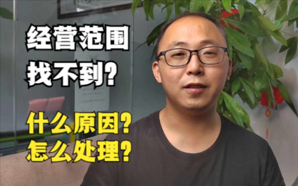 想要的经营范围找不到,什么原因?怎么处理?