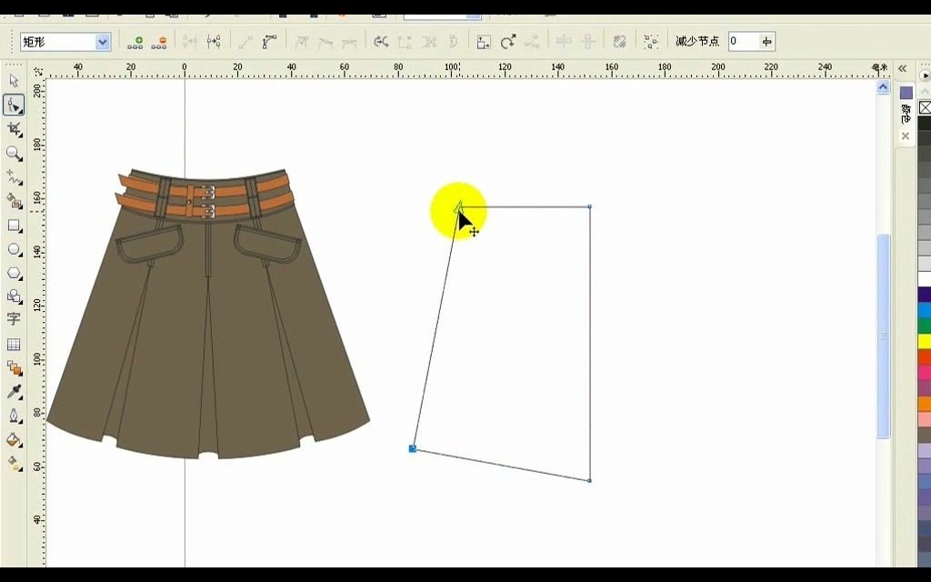 CDR服装设计入门到精通视频-字裙的绘制m】