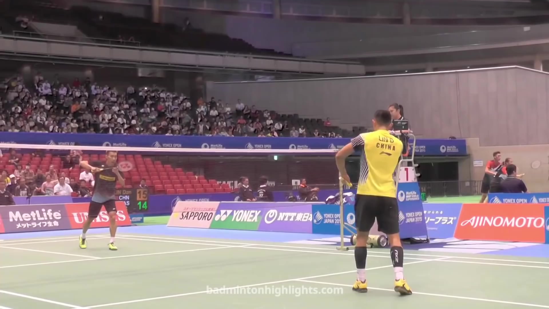 低视角(李宗伟 vs 林丹)Japan Open 2015 羽毛球比赛外录现场 男单 ...