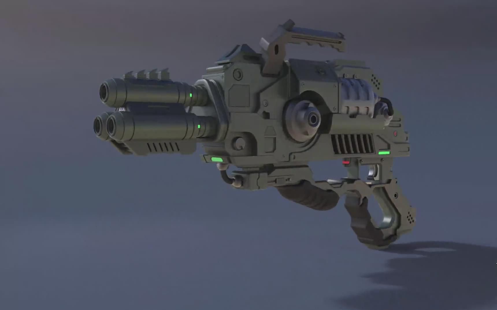 【Maya】Maya外星人科技武器建模与贴图制作教程(中英双字)