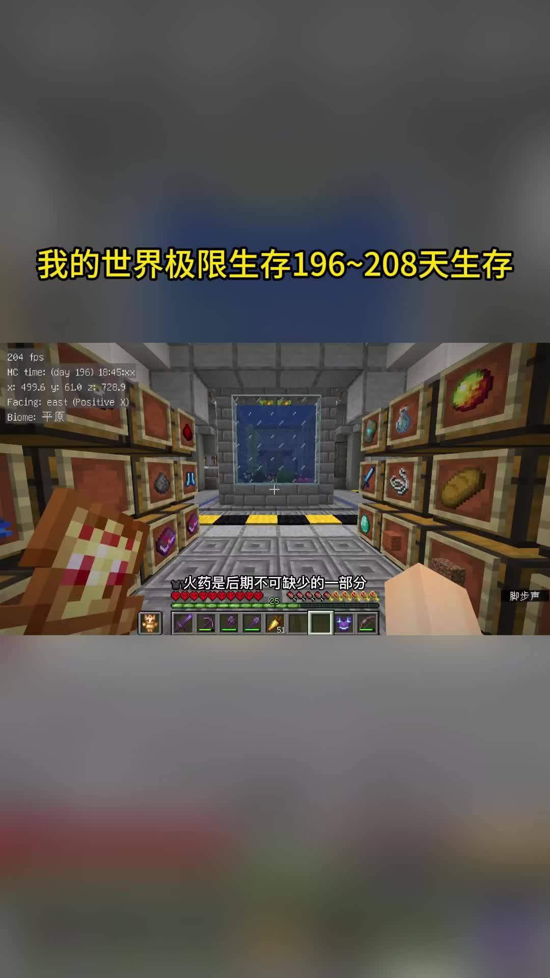 我的世界极限生存196~208天生存,火药塔来了