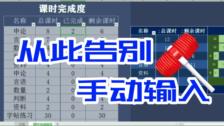 Excel助你高效学习,一步自动统计完成进度,再也不用手动输入