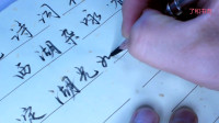 ...坡仙,拣西湖好处都游遍,管甚月明归路远 硬笔书法 实用古诗词行书练写