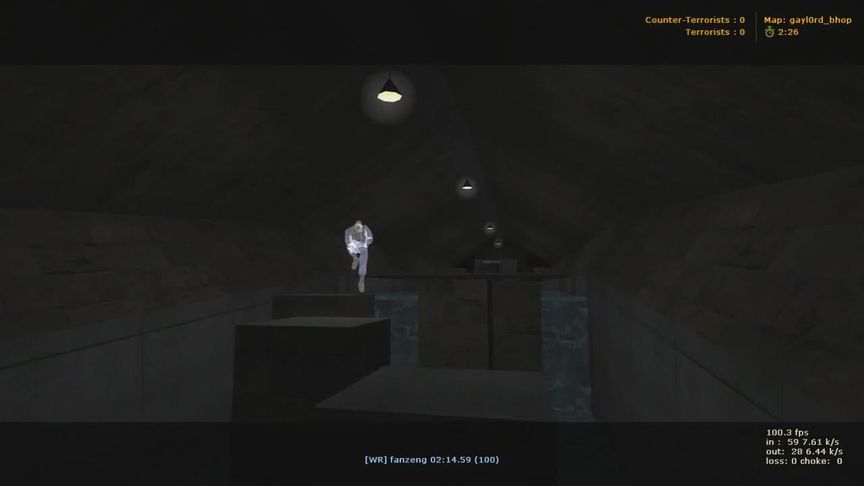 「CS1.6 KZ」FZ-Gayl0rd_bhop国内大佬的世界纪录,幽灵一样超炫
