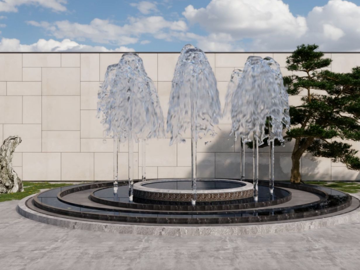 园林景观动画&室外建筑动画——制作水池喷泉动画