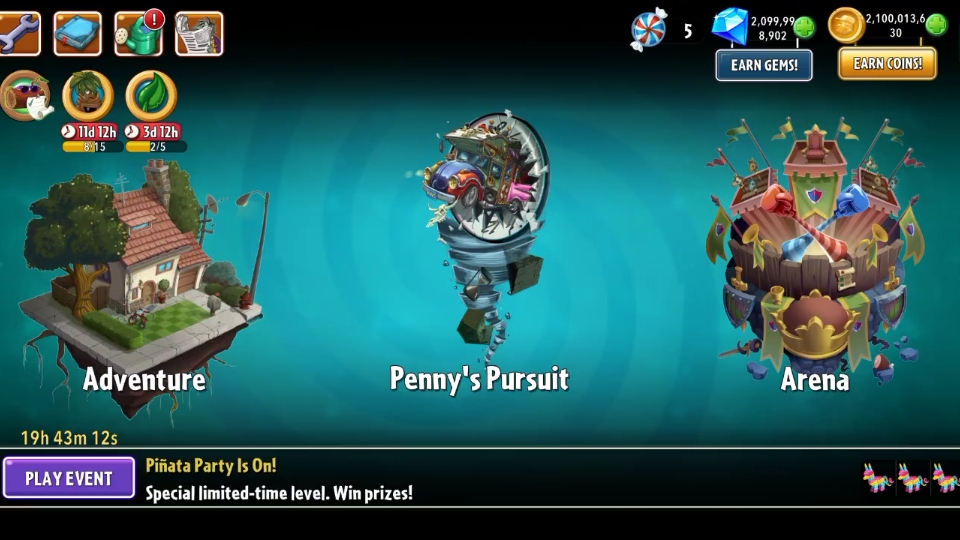 植物大战僵尸2国际版,看看我修改的金币、钻石和植物等级,也解锁了...