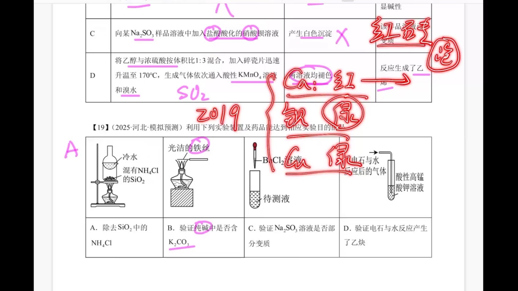 高中化学实验装置和评价14