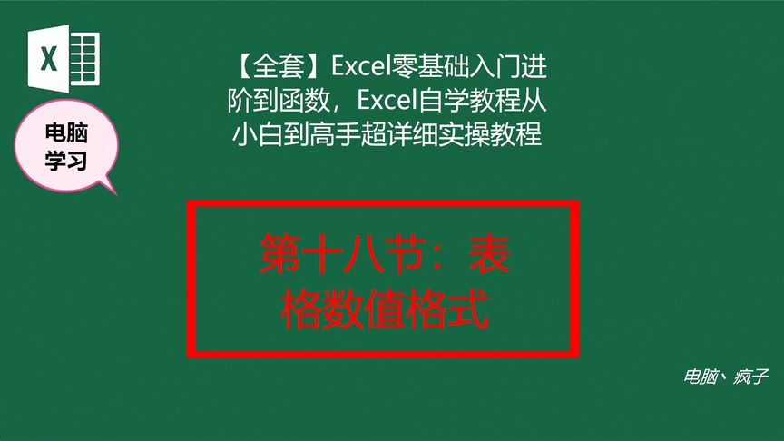 第十八节:表格数值格式