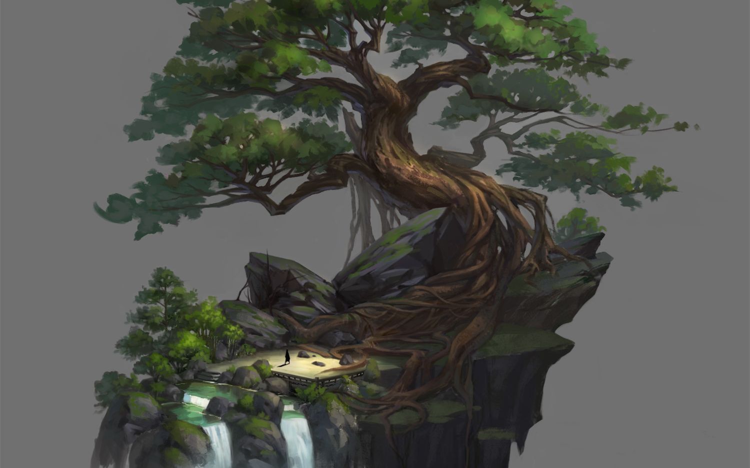 ZBrush雕刻场景,山石树木等高模制作教程