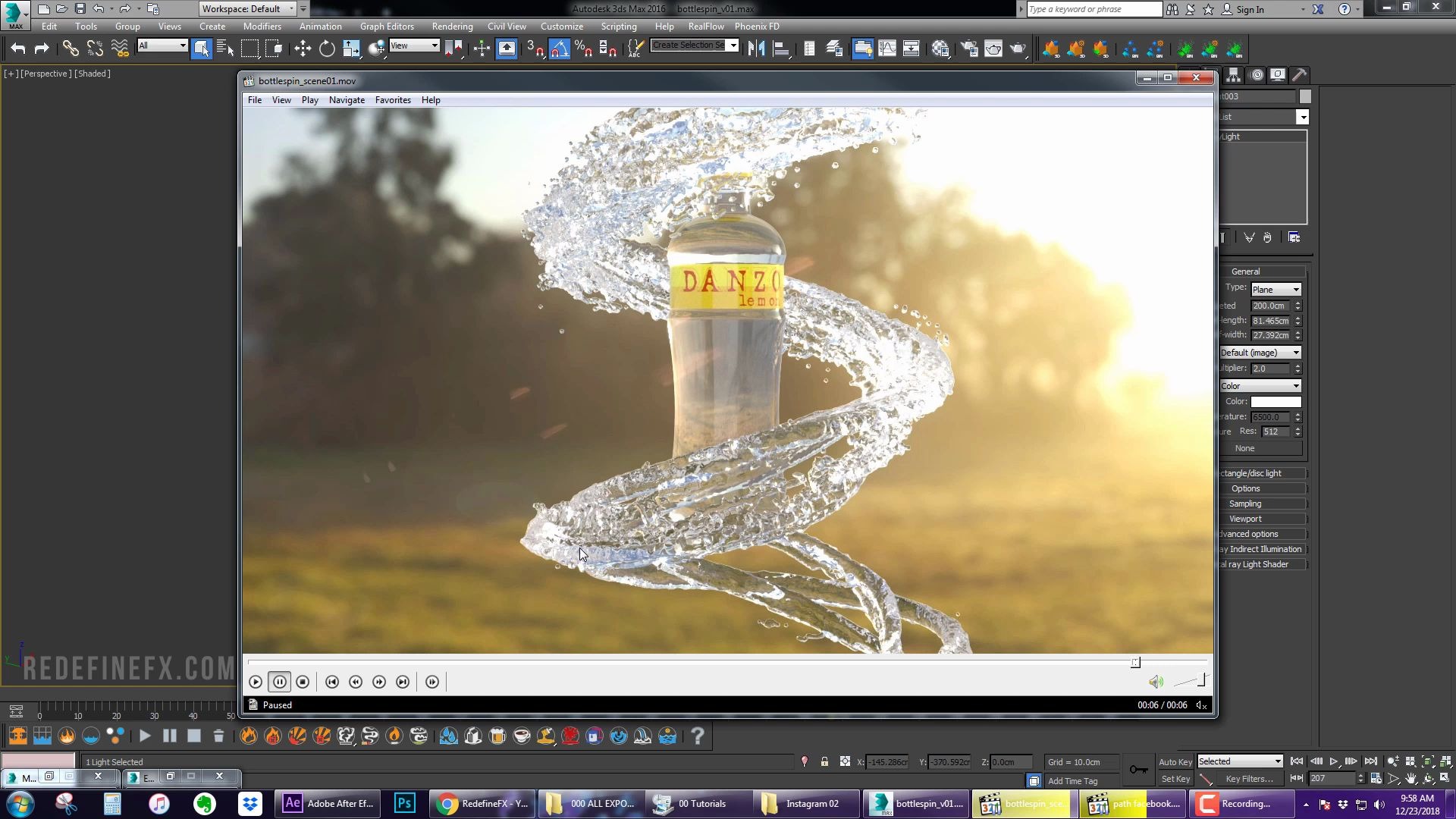 流水跟随 Phoenix FD 3Ds Max(工程文件)