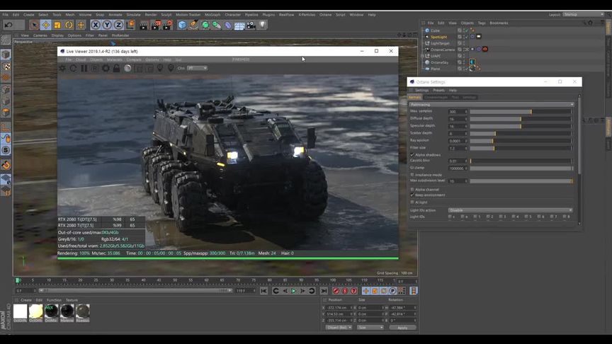 【C4D&Octane教程】octane渲染_快速动画设置
