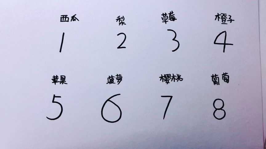 用数字画水果,家有孩子的建议收藏!