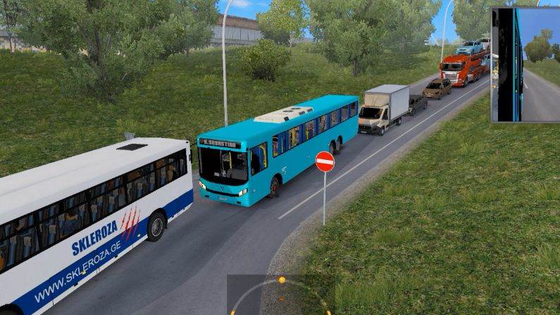 欧洲卡车模拟2,遇到这种谁都不愿意让车的,堵着真无奈