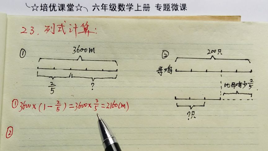 六年级数学上册,看图列式计算,学生掌握了次次考100分!