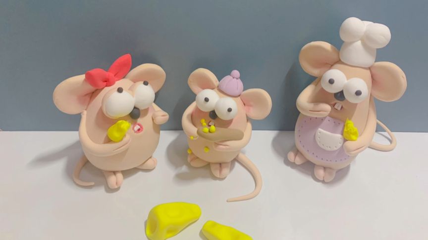 幼儿益智创意橡皮泥小动物教程,怎么用超轻粘土捏一只小老鼠