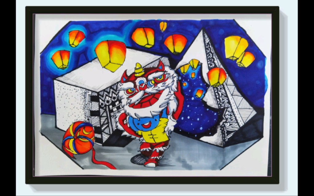 创意几何体组合(下)一起来画一画吧