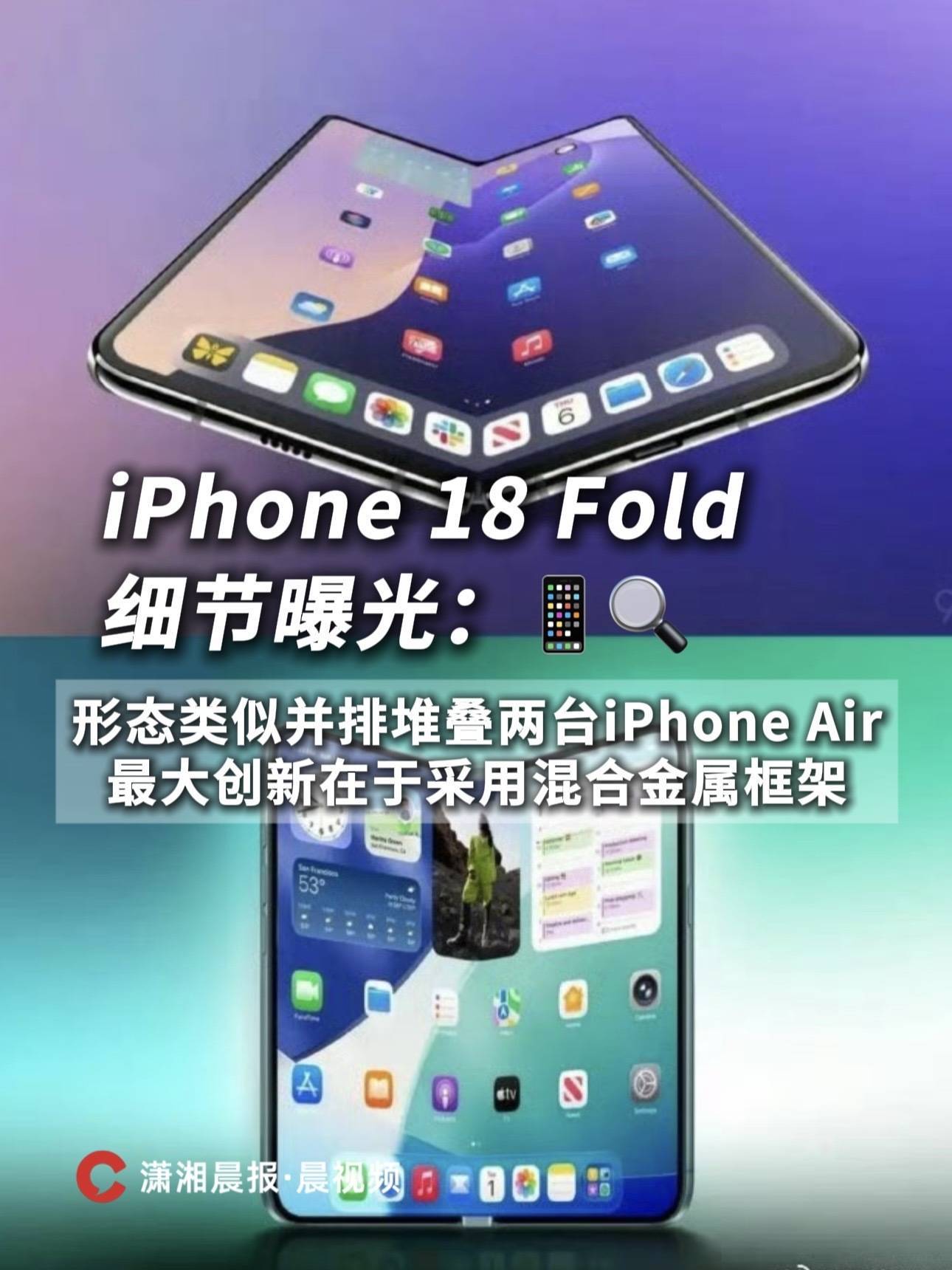 苹果首款折叠屏手机iPhone18Fold细节曝光!最大创新在于采用混合...