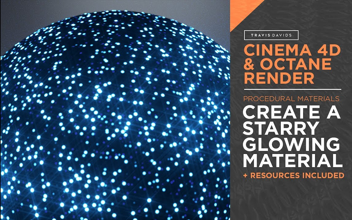 【C4D & OCtane 创建制作星星点点的发光材质】【C4D教程】【...